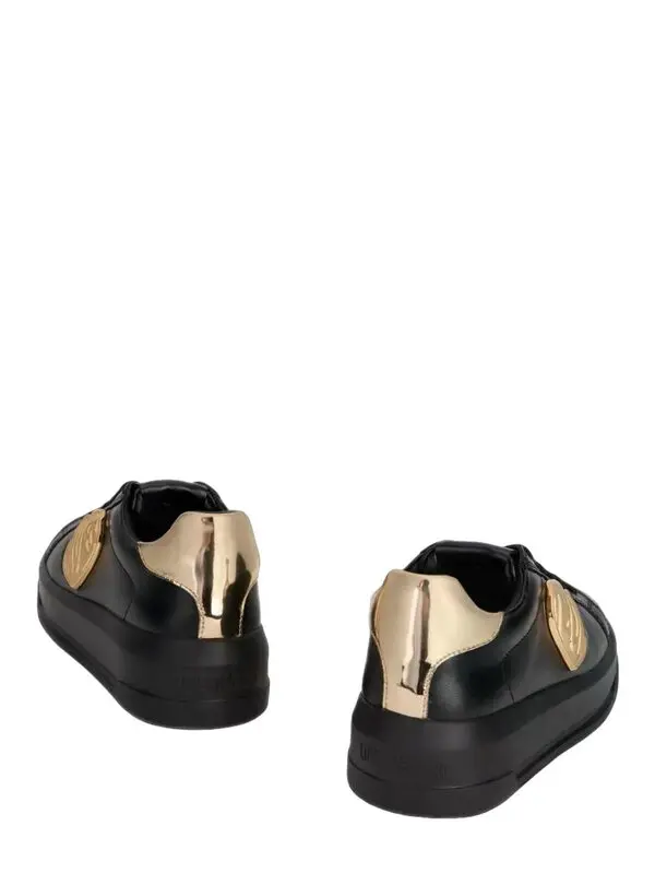 Moschino Heart-motif Metallic-trim Sneakers - Black