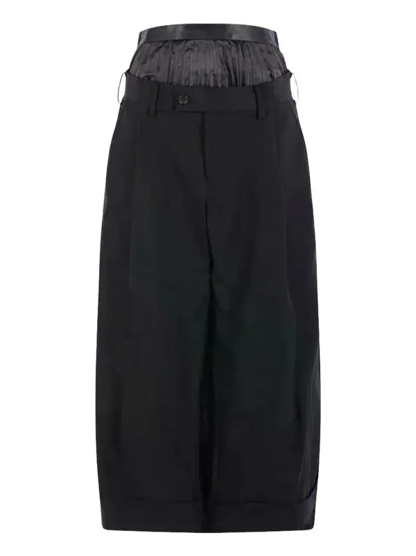 Junya Watanabe Hybrid-design Pleated Trousers - Black
