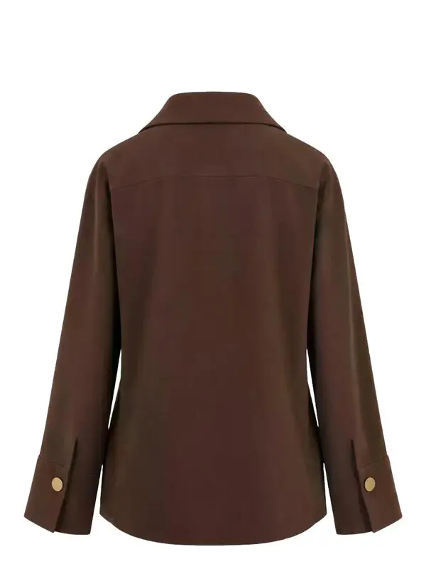 JUCCA Button-detail Long-sleeve Blouse - Brown