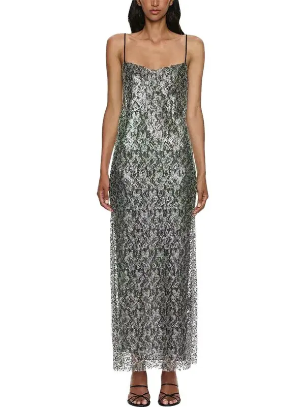 Christopher Esber Sequinned Lace Maxi Dress - Grey