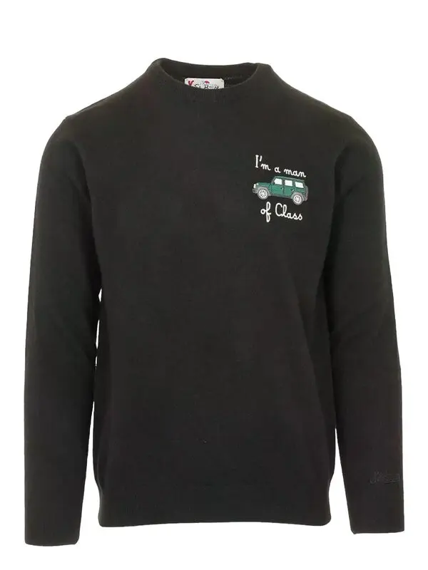 MC2 SAINT BARTH Embroidered Crew-neck Sweater - Black
