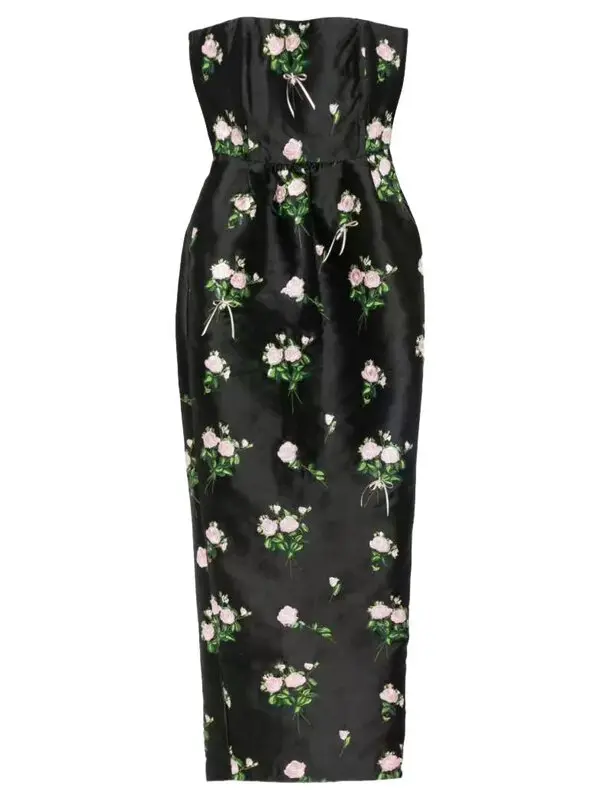 Bernadette Lena Embroidered Maxi Dress - Black