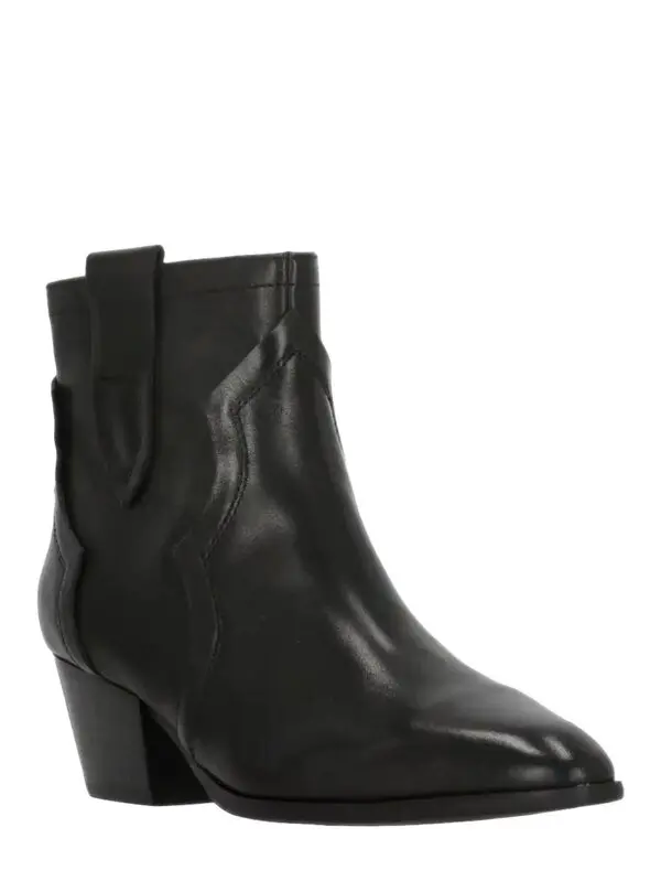 Ash Flare Pointed-toe Panelled Ankle Boots - Black