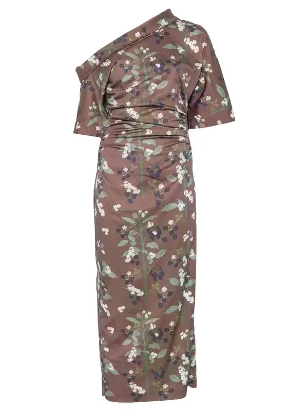 Bernadette Bowery Floral-print Midi Dress - Brown