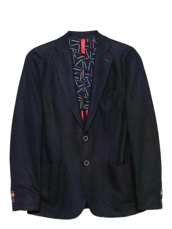 MANUEL RITZ Chevron Jersey Blazer - Blue