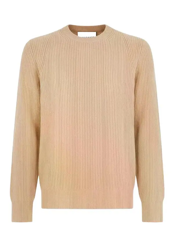 AMARANTO Ribbed-knit Long-sleeve Sweater - Neutrals