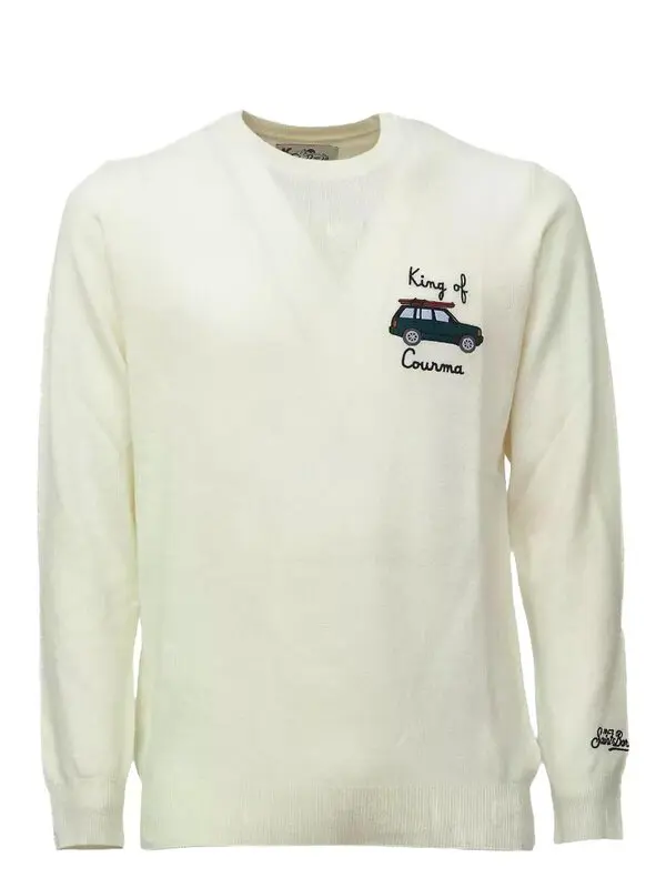 MC2 SAINT BARTH Embroidered Heron Sweater - Neutrals