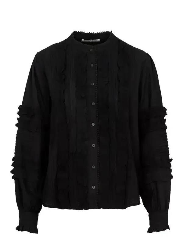 MAISON HOTEL Farruca Ruffled Lace-trim Shirt - Black