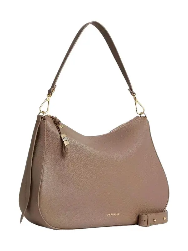 COCCINELLE Medium Nory Grained Leather Shoulder Bag - Brown
