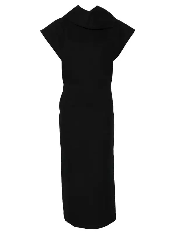 Issey Miyake Sculptural Asymmetric Midi Dress - Black