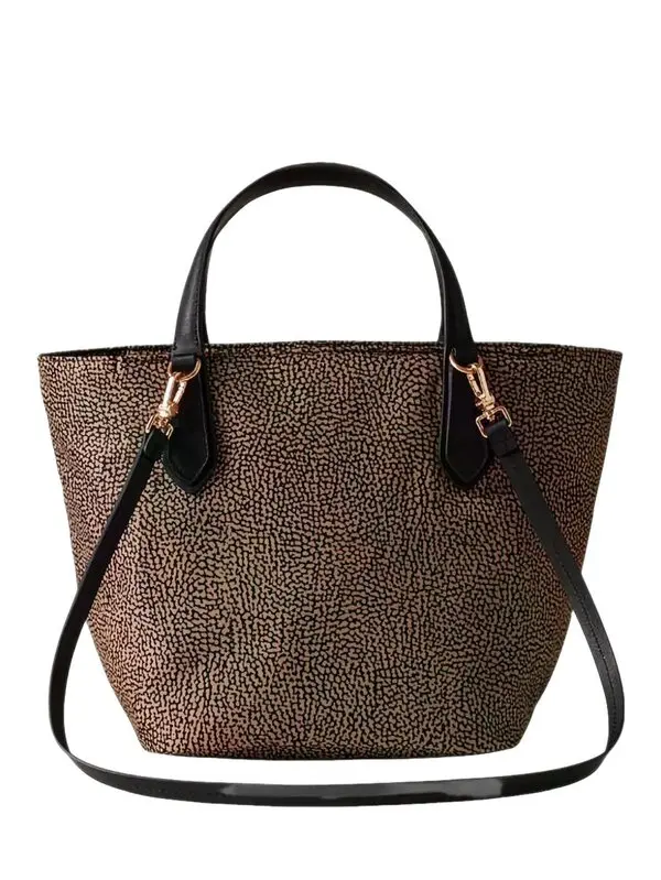 Borbonese B-escape Optyll-print Leather-trim Tote Bag - Neutrals