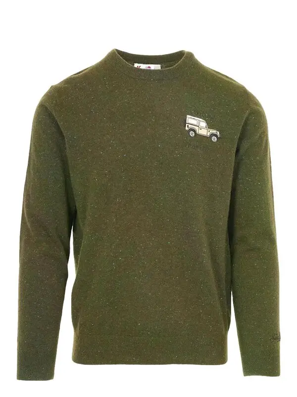 MC2 SAINT BARTH Embroidered Flecked Sweater - Green