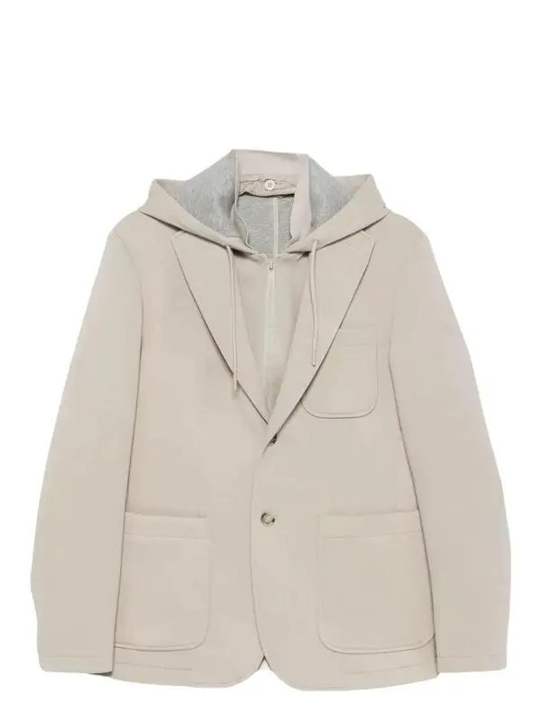 MANUEL RITZ Twill-jersey Hooded Jacket - Neutrals