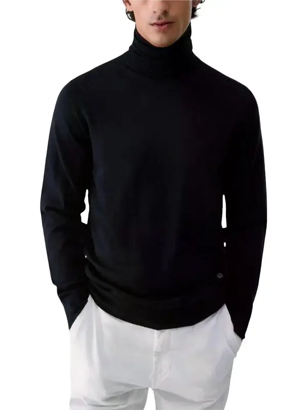 Liu Jo Turtleneck Sweater In Wool Merinos - Blue