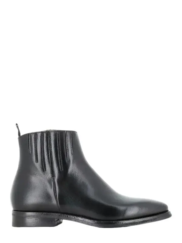 ALBERTO FASCIANI Megan Side-zip Leather Ankle Boots - Black