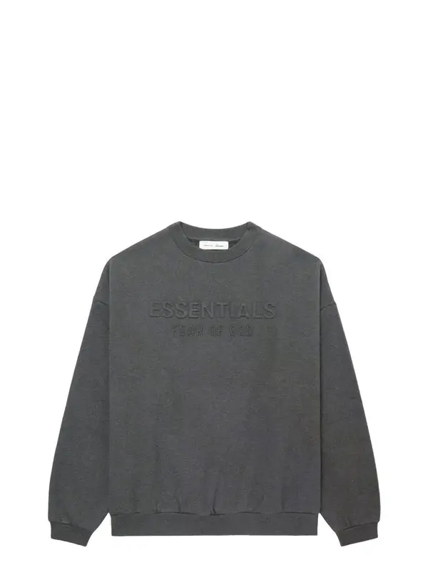ESSENTIALS Logo-embossed Crew-neck Sweatshirt - Grey