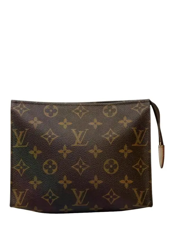 LOUIS VUITTON 2001 Monogram Toiletry Pouch 19 Clutch Bag - Brown