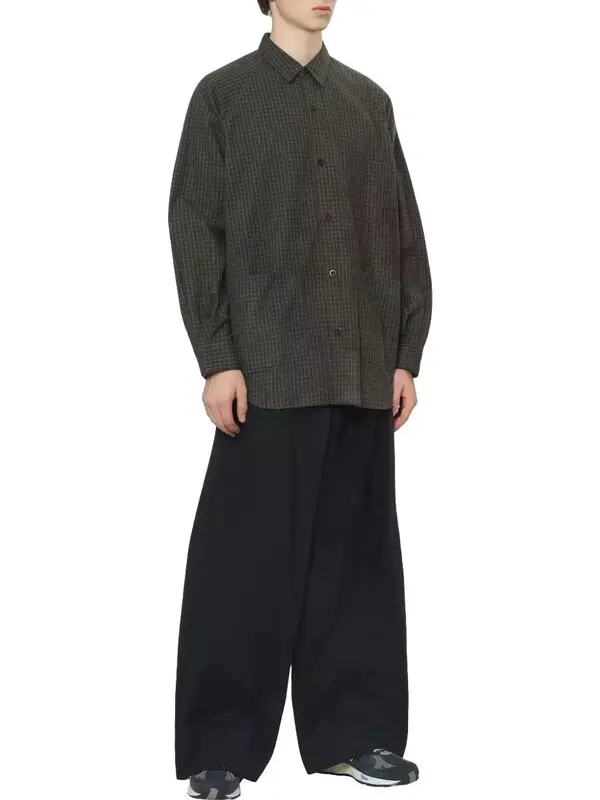 Comme Des Garçons Check-pattern Long-sleeve Shirt - Brown