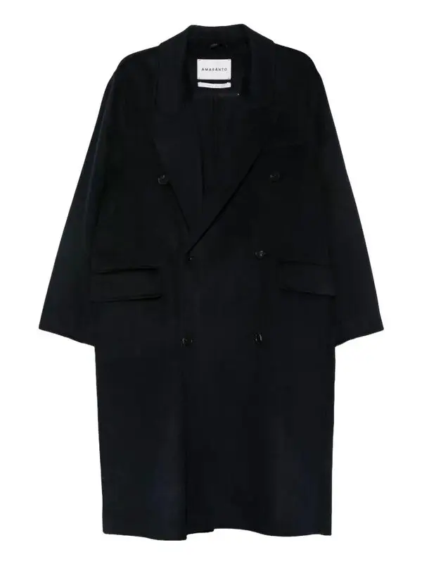AMARANTO Double-breasted Coat - Blue