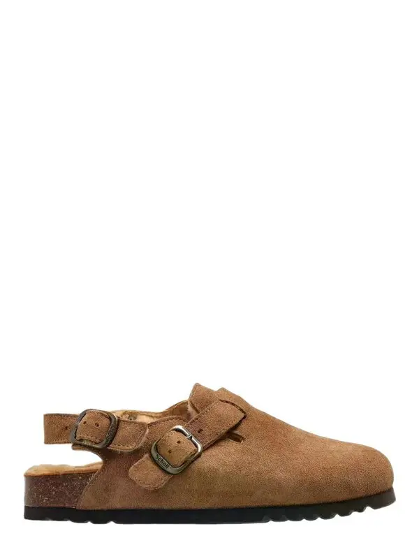 DR. SCHOLL'S SHOES Fae Backstrap Suede Sandals - Brown