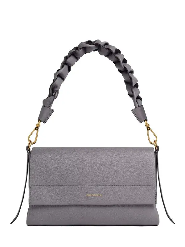 COCCINELLE Small Boheme Leather Shoulder Bag - Grey