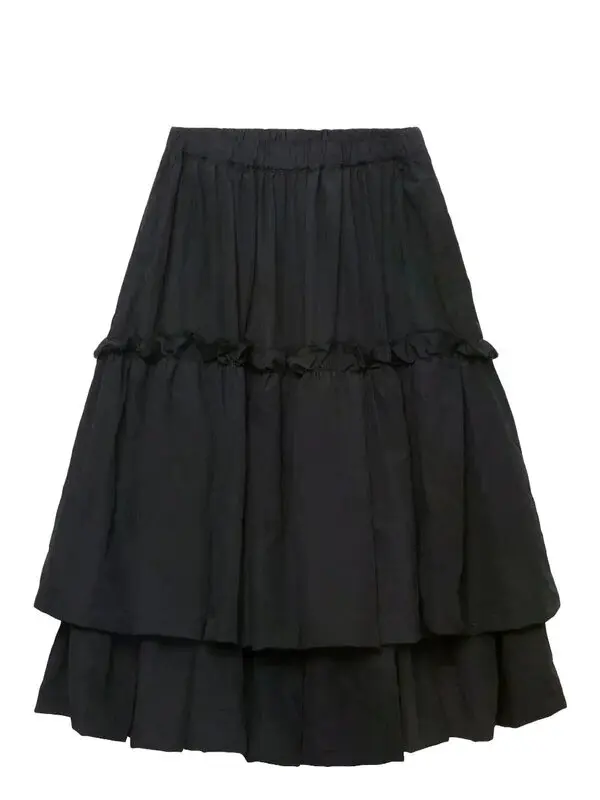 Comme Des Garçons Ruffled Tiered Midi Skirt - Black