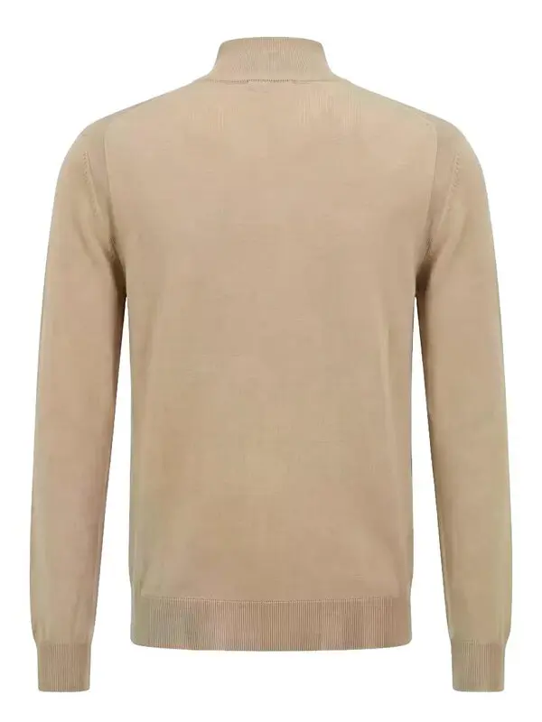 BOSS Zipper-neck Sweater In Wool, Silk And Cashmere - Neutrals