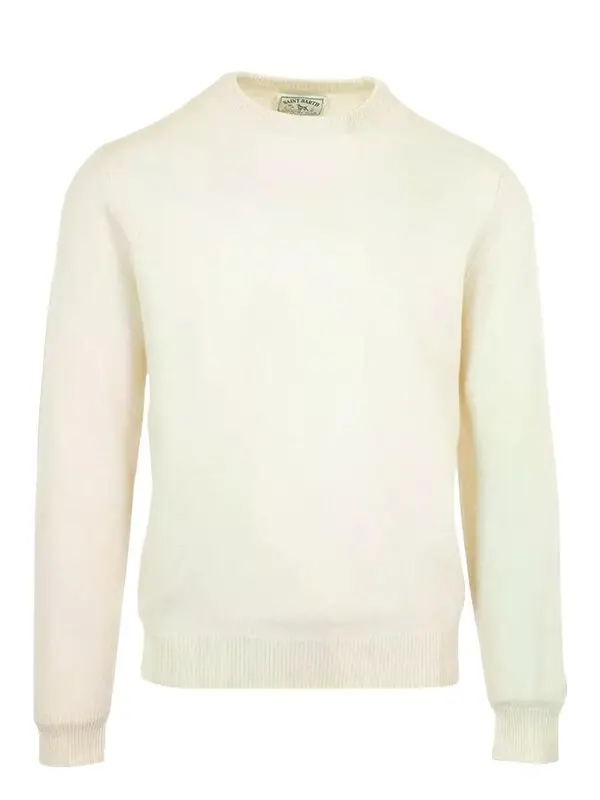MC2 SAINT BARTH Logo-embroidered Crew-neck Sweater - Neutrals