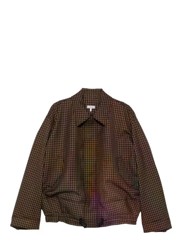 Loewe Gingham Jacket - Brown