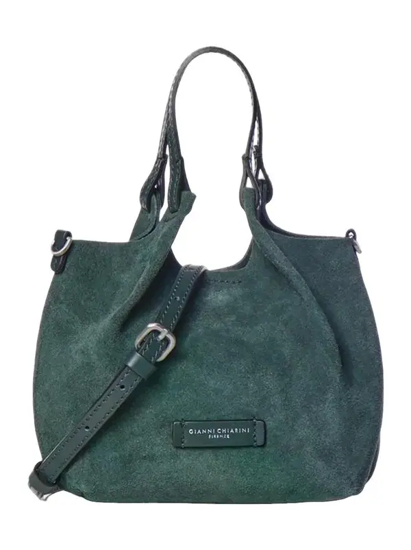 GIANNI CHIARINI Small Dua Suede Logo-patch Tote Bag - Green