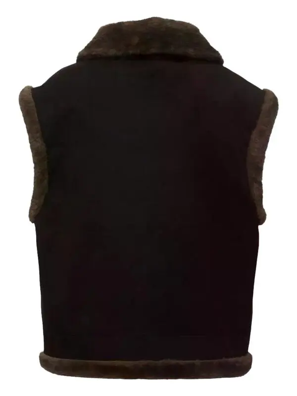 MC2 SAINT BARTH Hesketh Wax Shearling-trim Gilet - Black