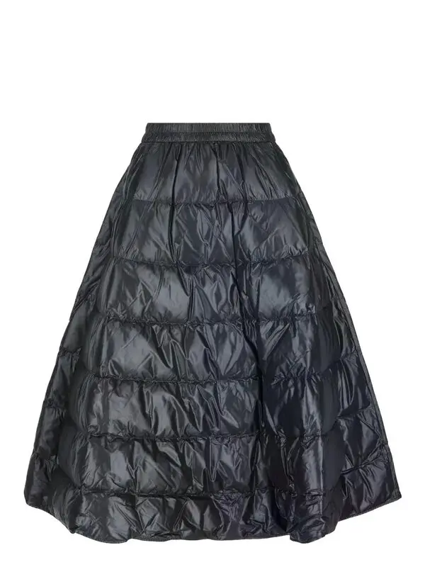 Moncler Quilted Flared Midi Skirt - Black