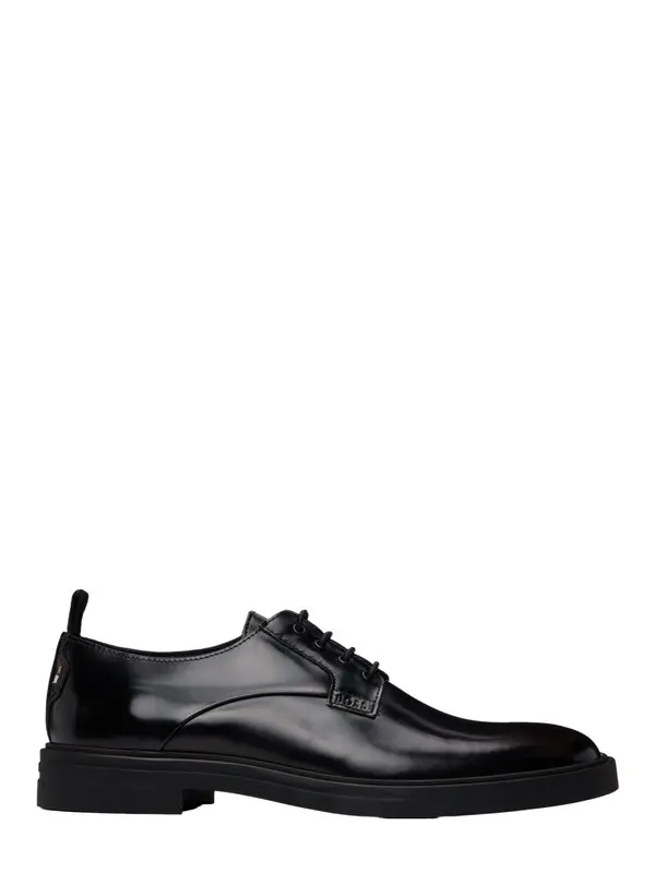 Hugo Boss Round Toe Lace-up Shoes - Black