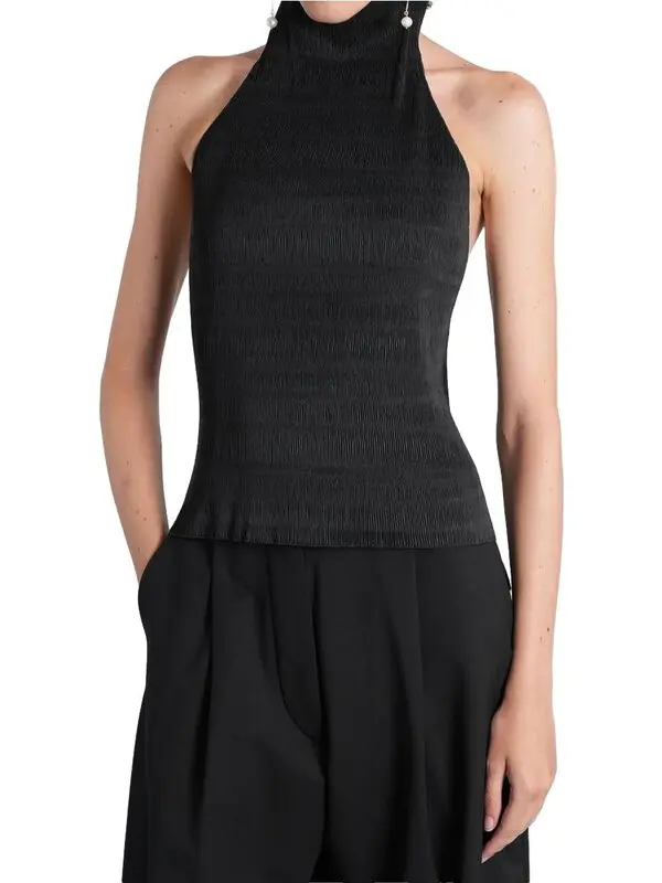 Magda Butrym Open-back Textured Top - Black