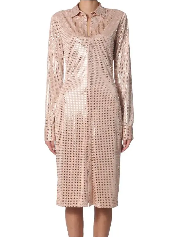Bottega Veneta Long Sleeve Dress - Nude