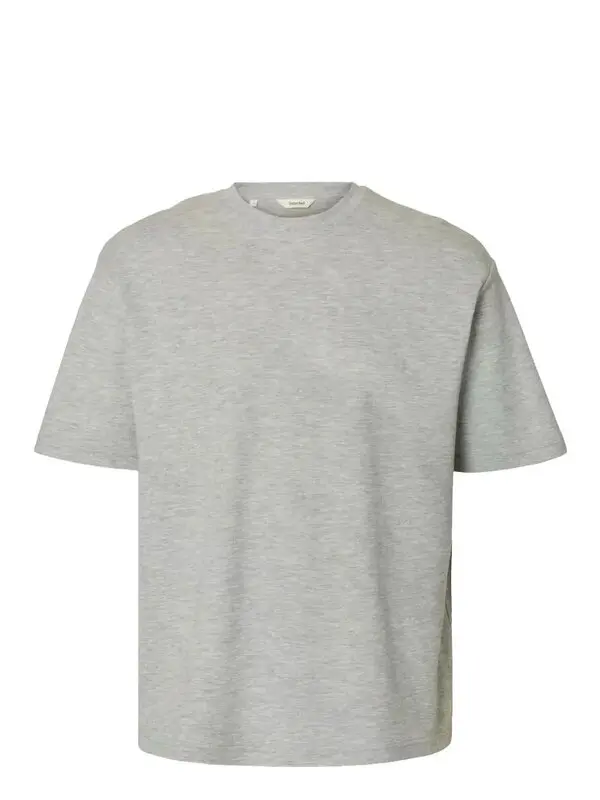 SELECTED Crew-neck T-shirt - Grey