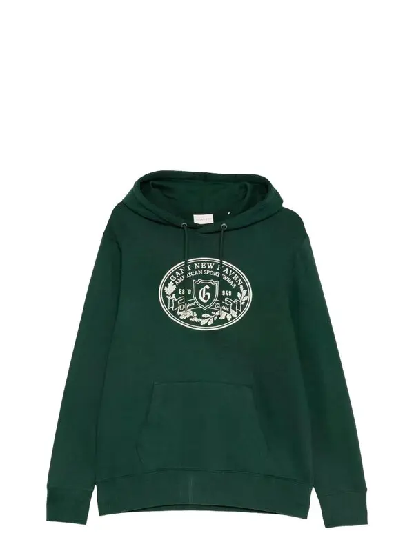 Gant Graphic-embroidered Hoodie - Green