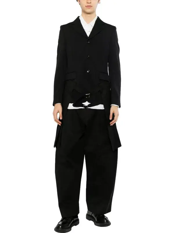 Comme Des Garçons Pleated Skirt Trench Jacket - Black