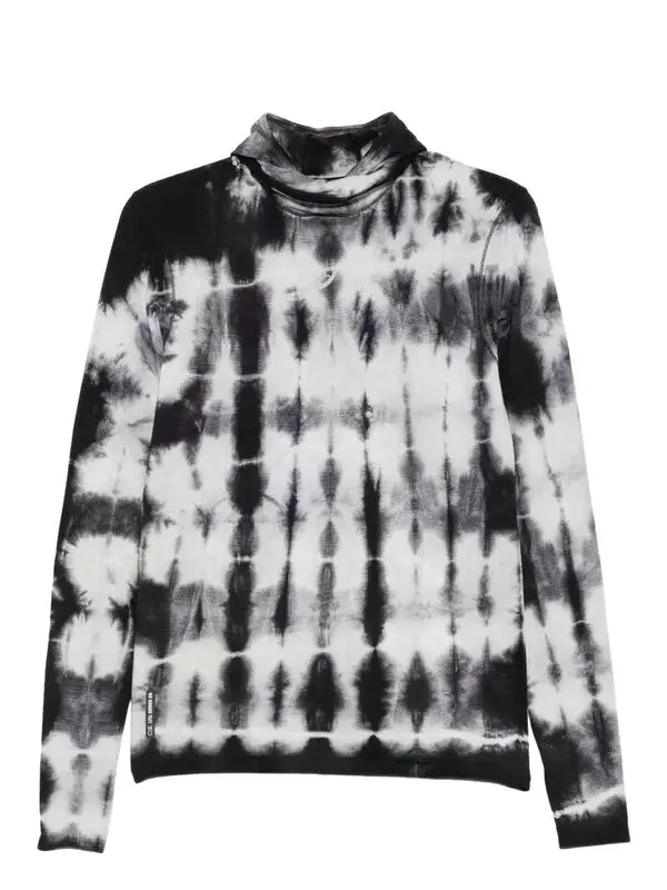 Asics Tie-dye High-neck Top - Black