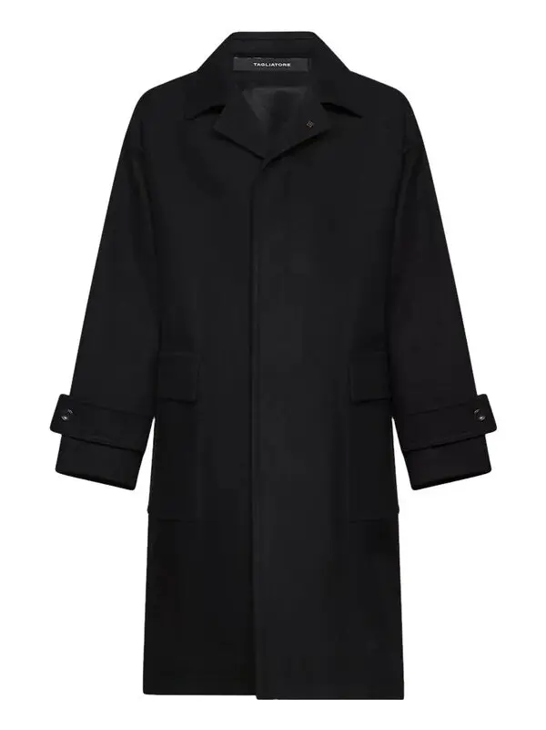 Tagliatore Concealed Single-breasted Coat - Black