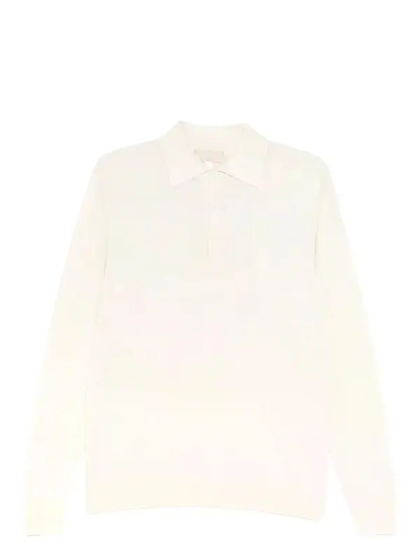 120% Lino Long Sleeves Polo Shirt - Neutrals