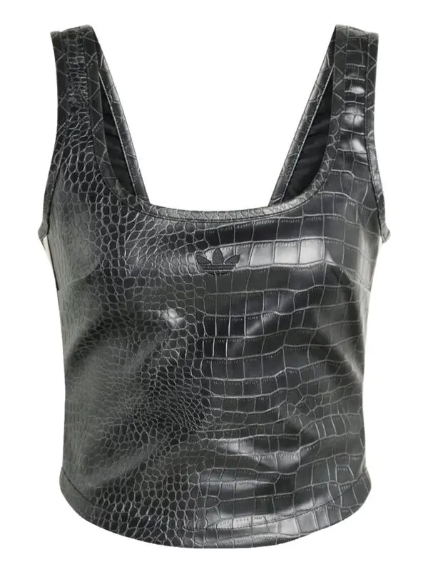ADIDAS ORIGINALS Pleather Corset Top - Black