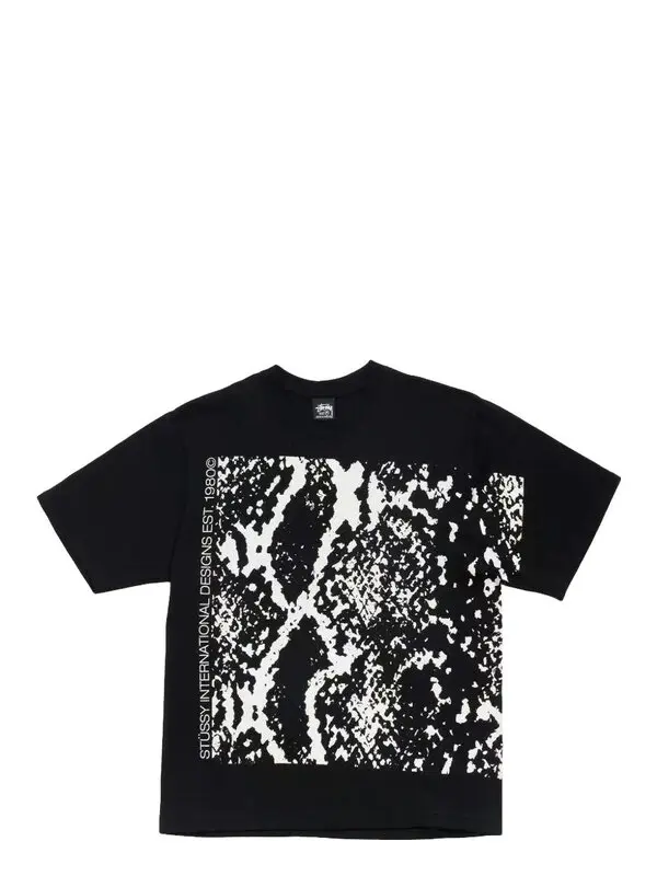 StÜssy Snakeskin Logo-print T-shirt - Black