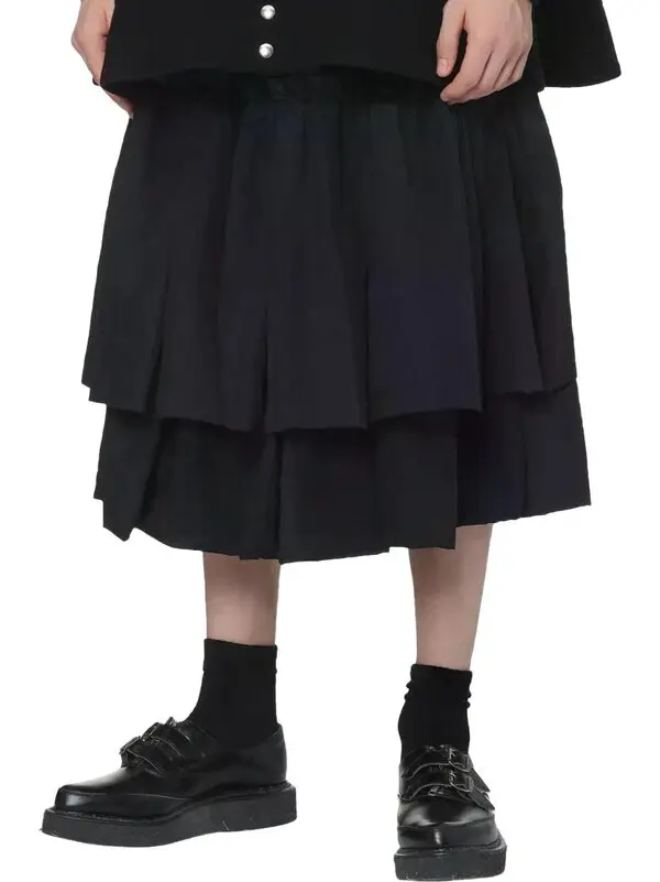 Comme Des Garçons Ruffled Tiered Midi Skirt - Black