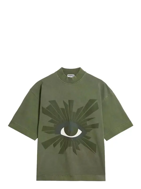 HOUSE OF ERRORS All-seeing Logo-patch T-shirt - Green
