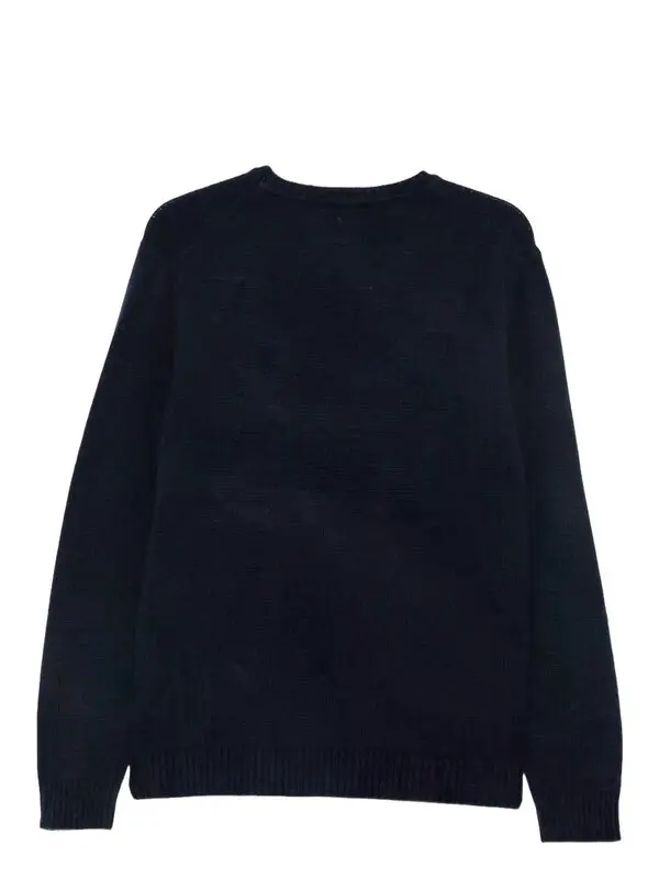 CENERE GB Crew-neck Ribbed-trim Sweater - Blue