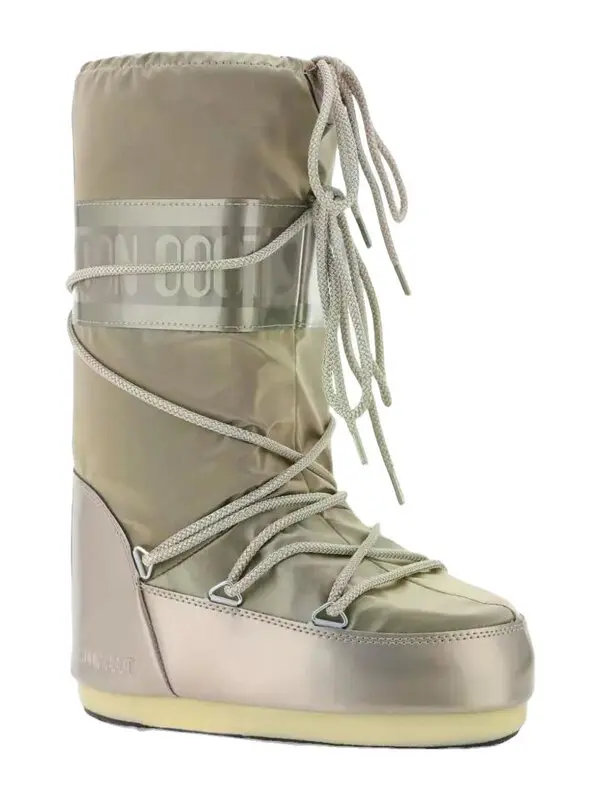 Moon Boot Icon Glance Platinum Satin Boots - Neutrals