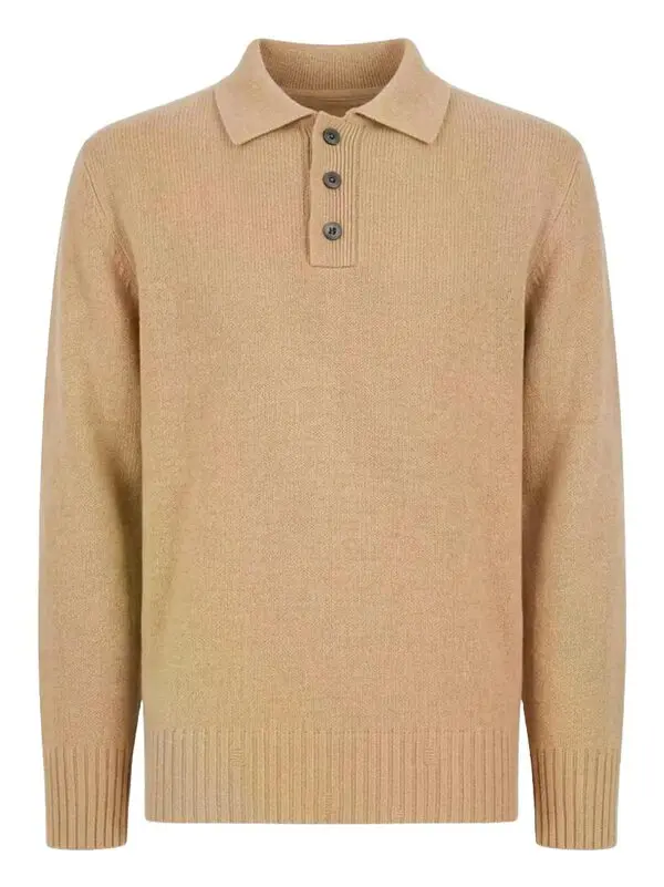AMARANTO Button-up Polo Sweater - Neutrals