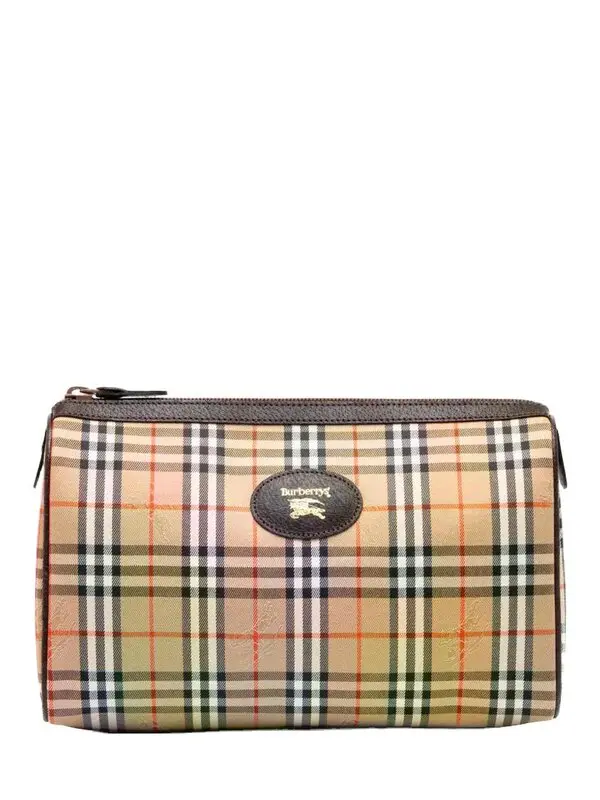Burberry 20th Century Haymarket Check Canvas Clutch Bag - Neutrals