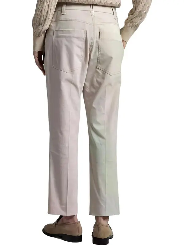 Brunello Cucinelli Front-crease Slim-fit Trousers - Neutrals